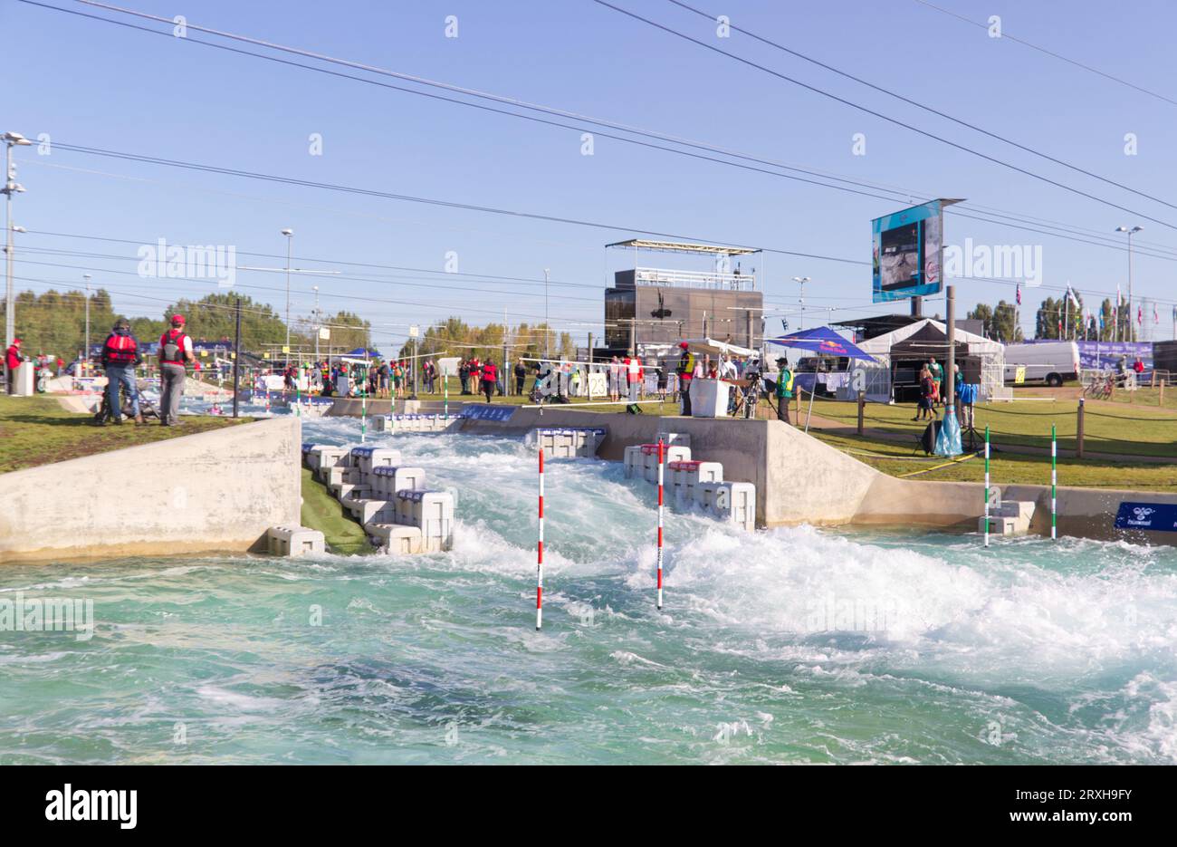 View of part of the course at Lee Valley White Water Centre for the ICF ...