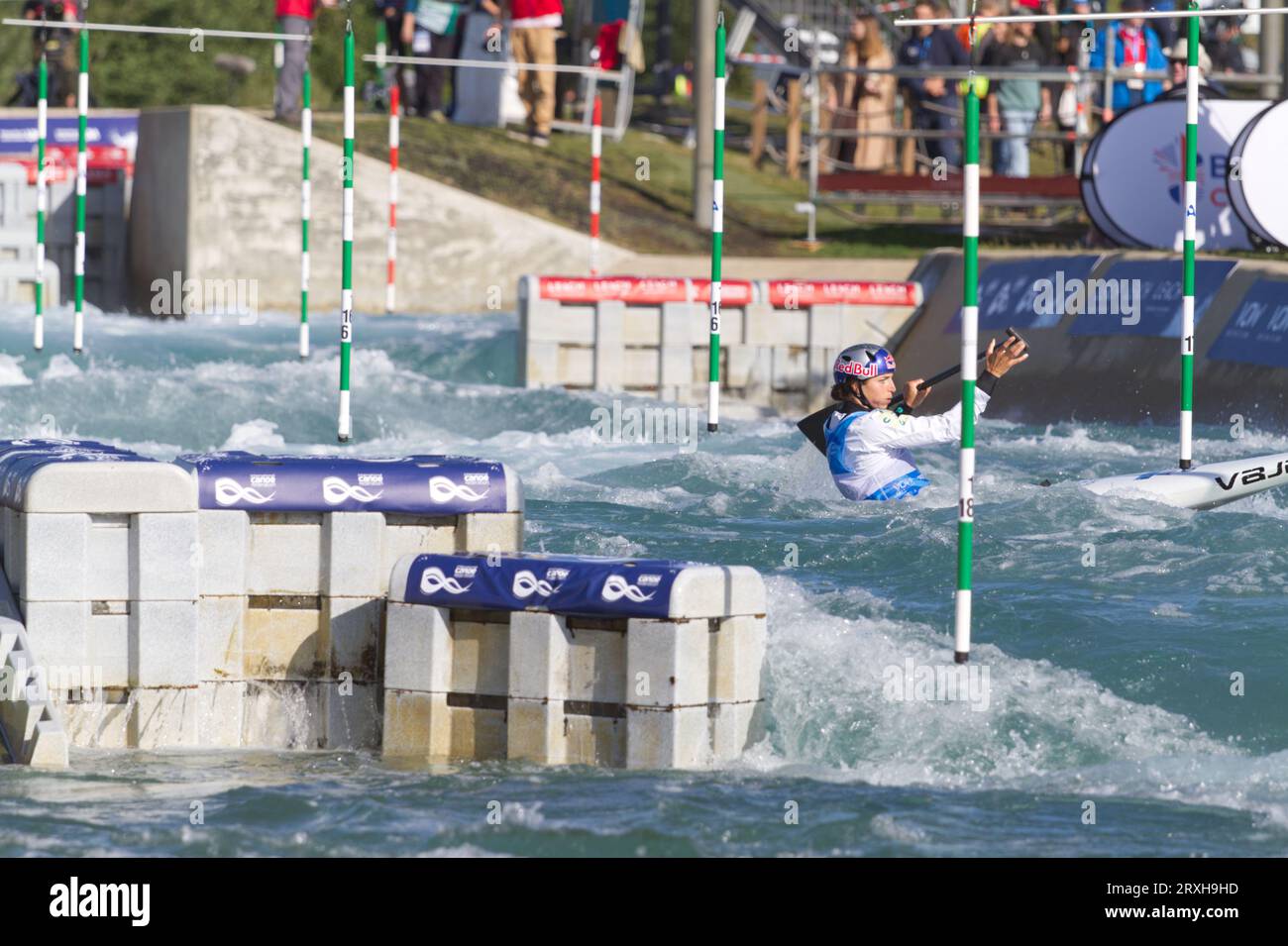 Jessica Fox of Australia competes in the women's C1 at the ICF Canoe ...