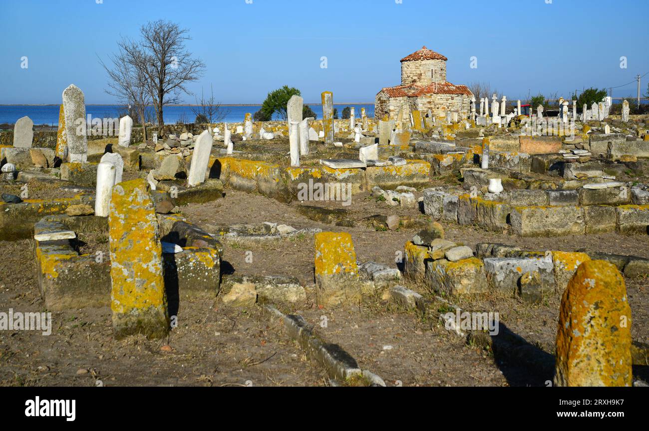 Yunus Bey Tomb in Enez, Turkey, was converted from an old church to a ...