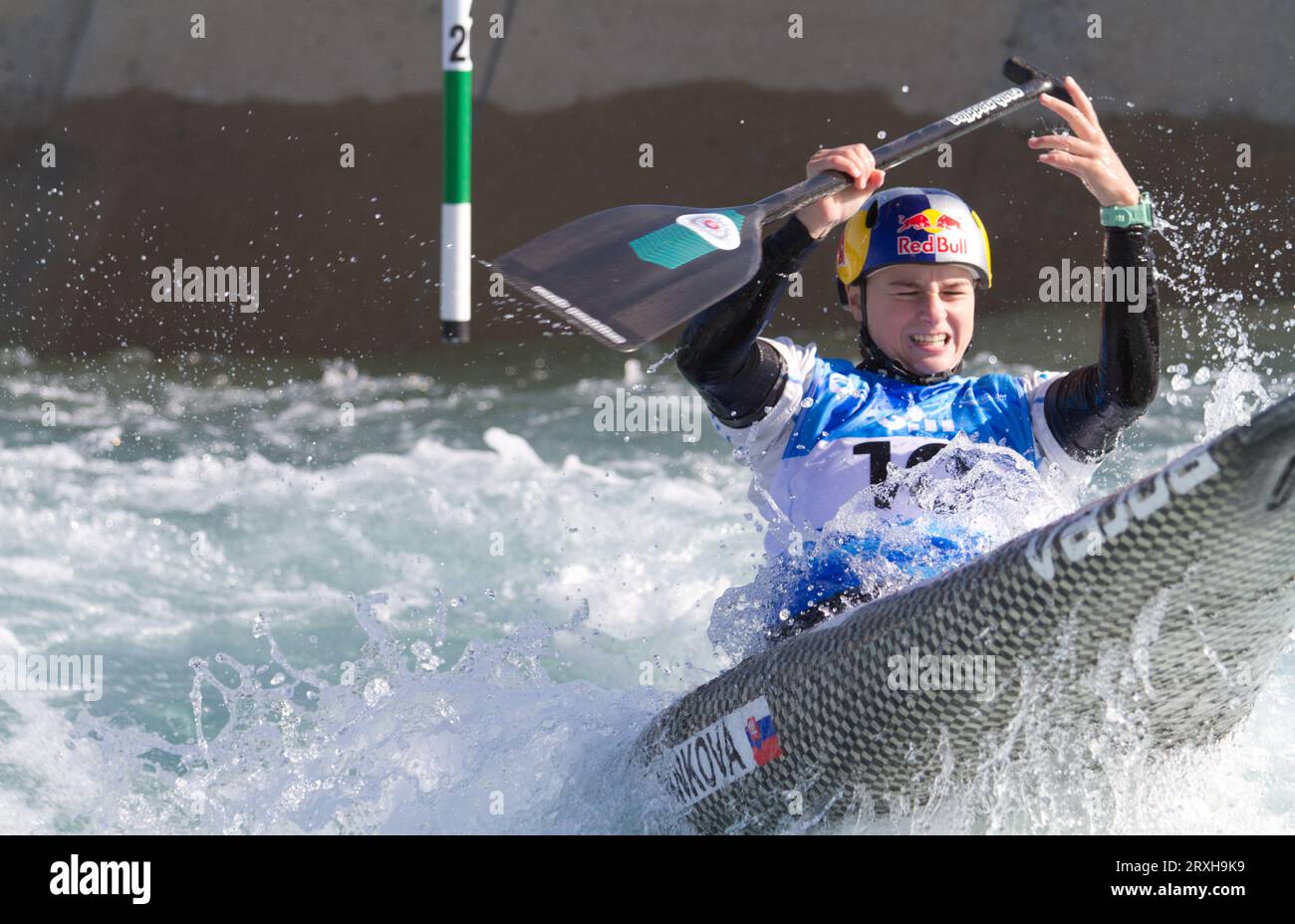 Zuzana Pankova of Slovakia competes in the women's C1 at the ICF Canoe ...