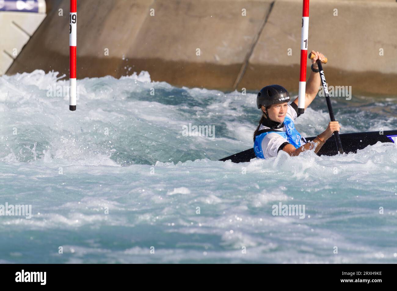 Lea Novak of Slovakia competes in the women's C1 at the ICF Canoe ...