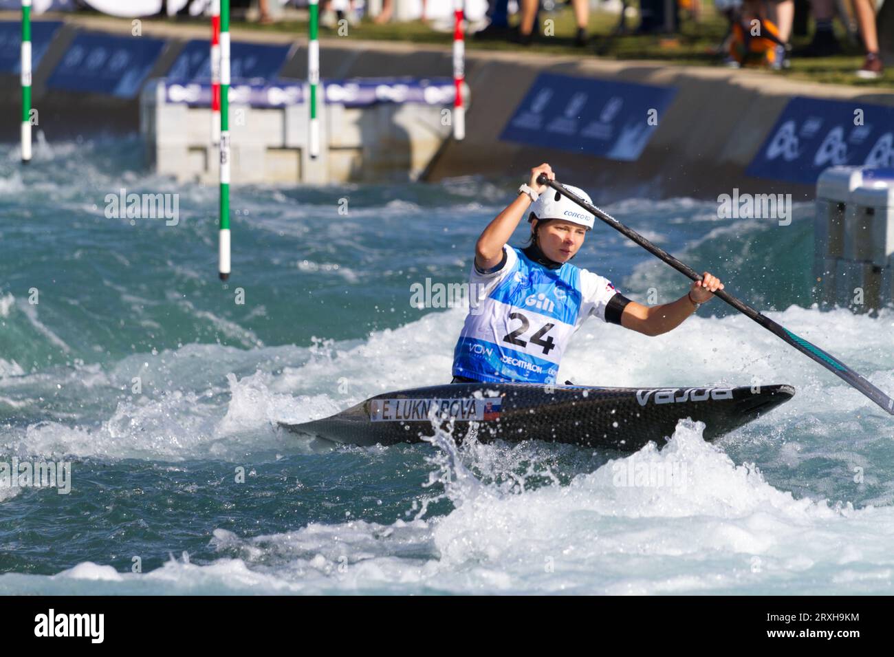 Emanuela Luknarova of Slovakia competes in the women's C1 at the ICF ...
