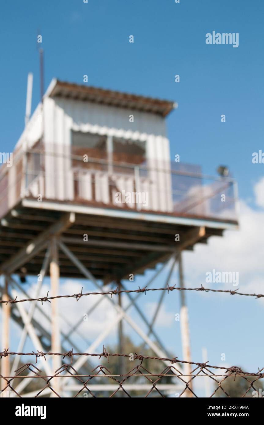 Military security watchtower guardhouse observation tower Stock Photo ...