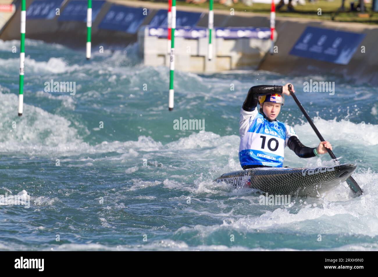 Zuzana Pankova of Slovakia competes in the women's C1 at the ICF Canoe ...