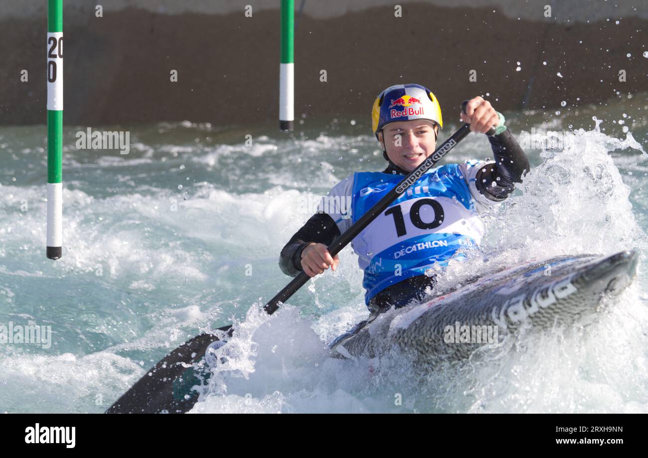 Zuzana Pankova of Slovakia competes in the women's C1 at the ICF Canoe ...