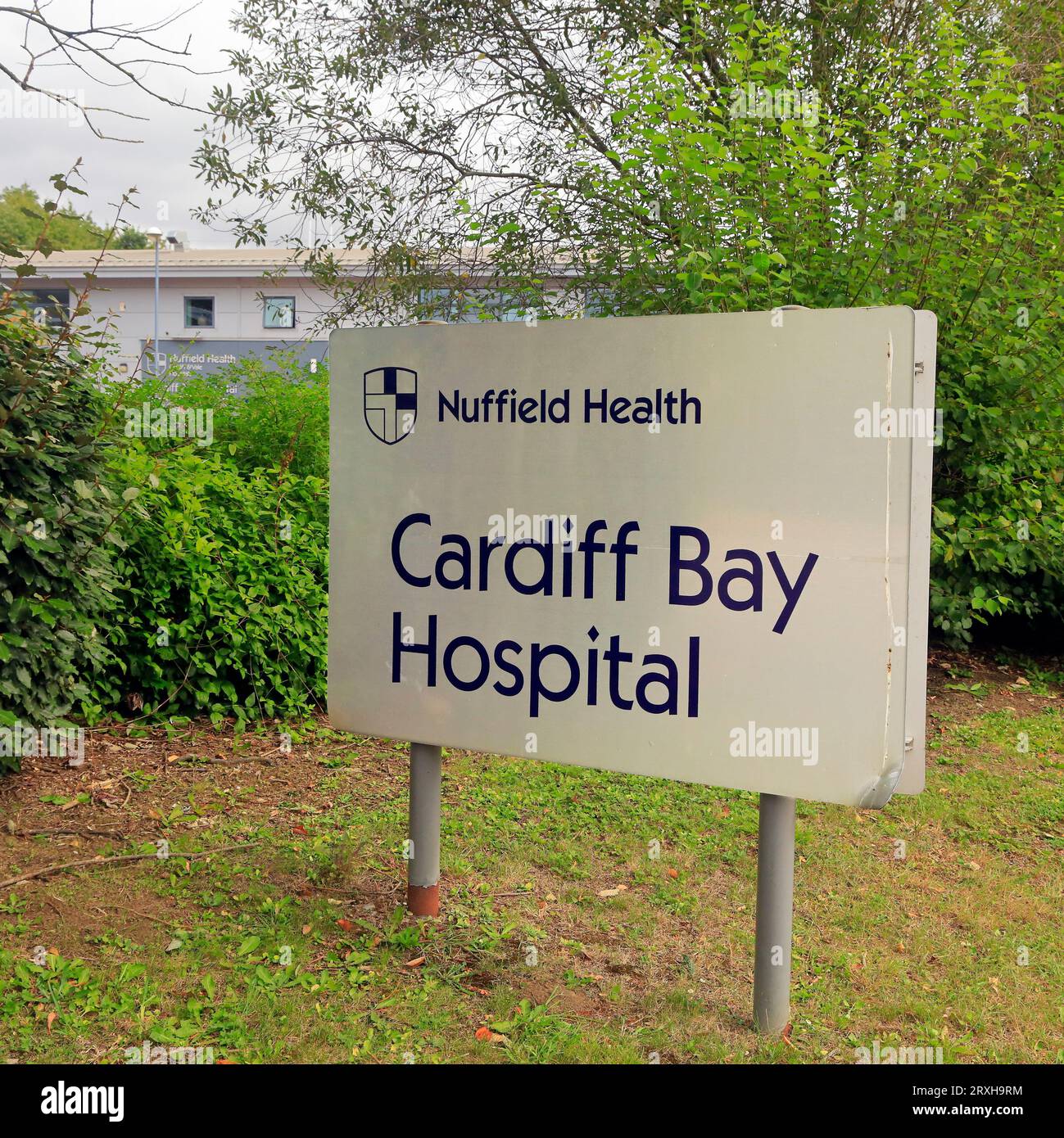 Signage for Nuffield Health, Cardiff Bay hospital. Taken September 2023 ...