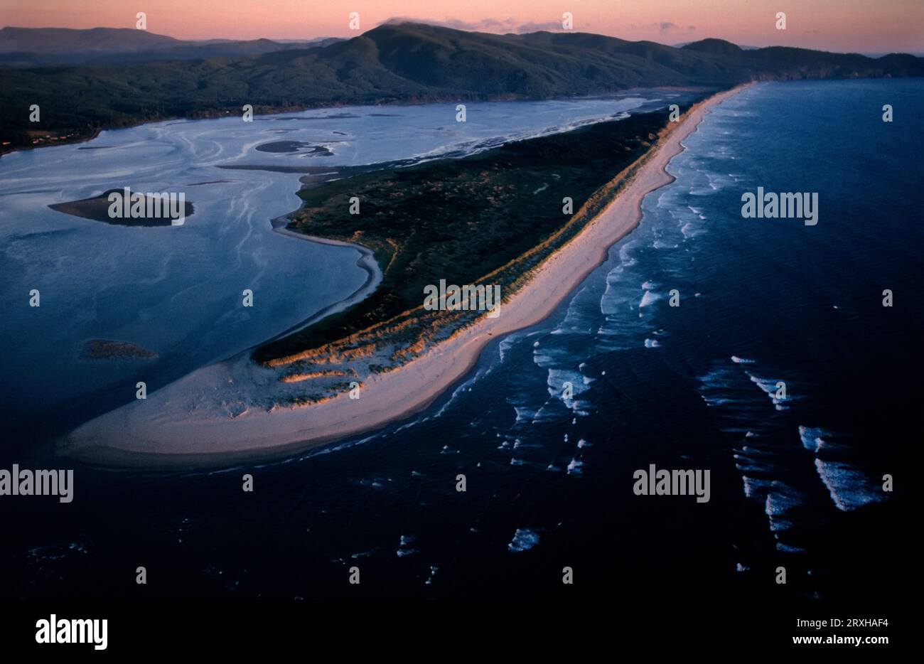 Aerial view of Tillamook Spit; Oceanside, Oregon, United States of ...
