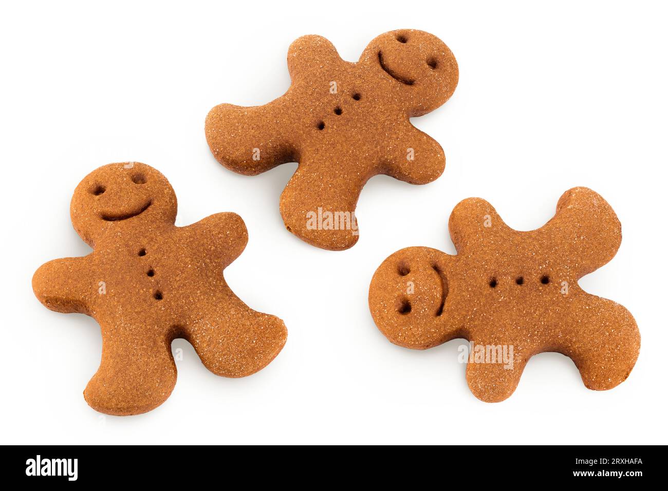Gingerbread man isolated on white background. Top view. Flat lay Stock ...