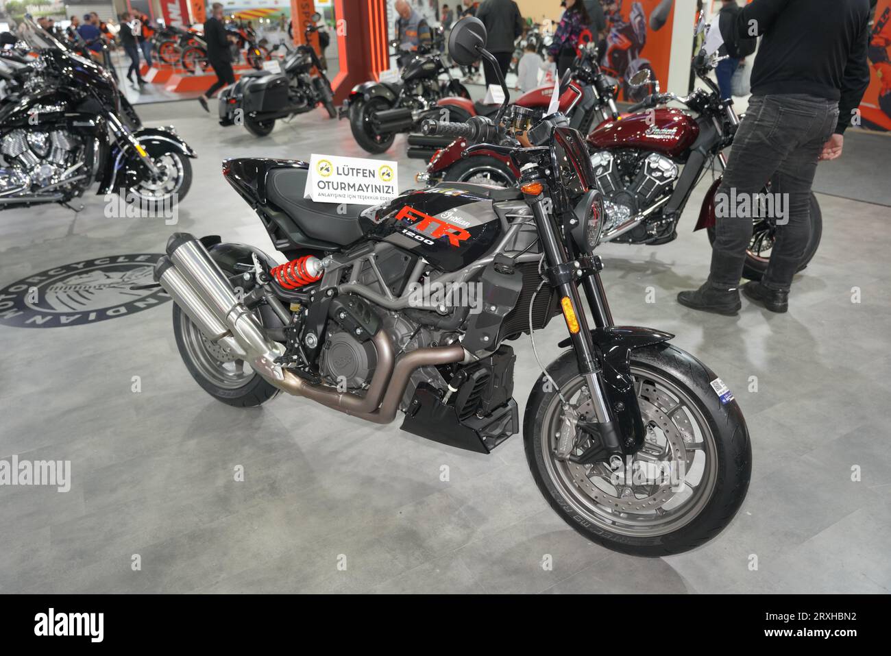 ISTANBUL, TURKIYE - APRIL 29, 2023: Indian FTR 1200 motorcycle on ...