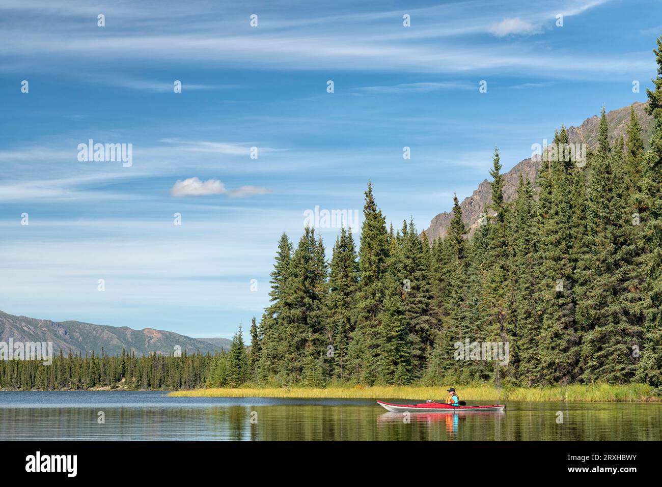 Kayaking on Annie Lake in Canada's Yukon, with beautiful views all ...