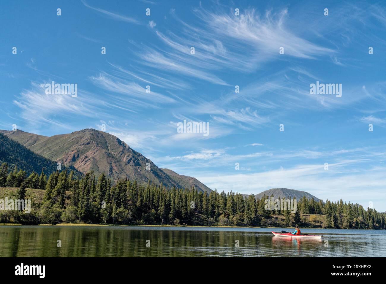 Kayaking on Annie Lake in Canada's Yukon, with beautiful views all ...