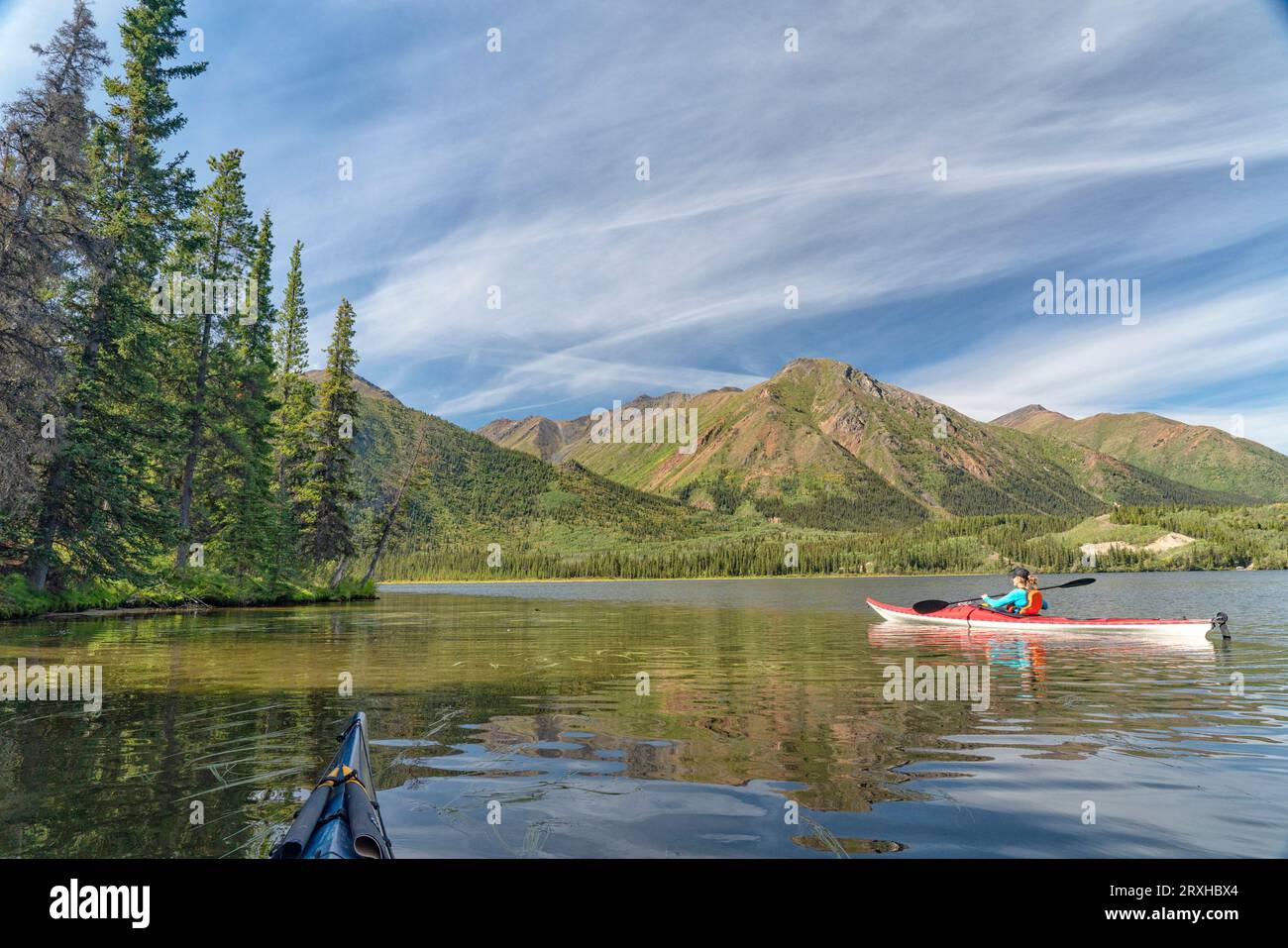 Kayaking on Annie Lake in Canada's Yukon, with beautiful views all ...