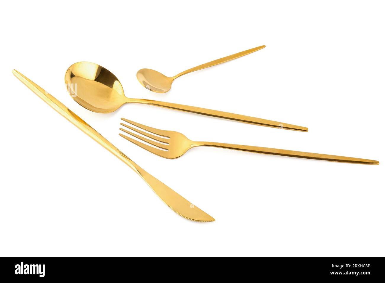 Golden set of cutlery hi-res stock photography and images - Alamy