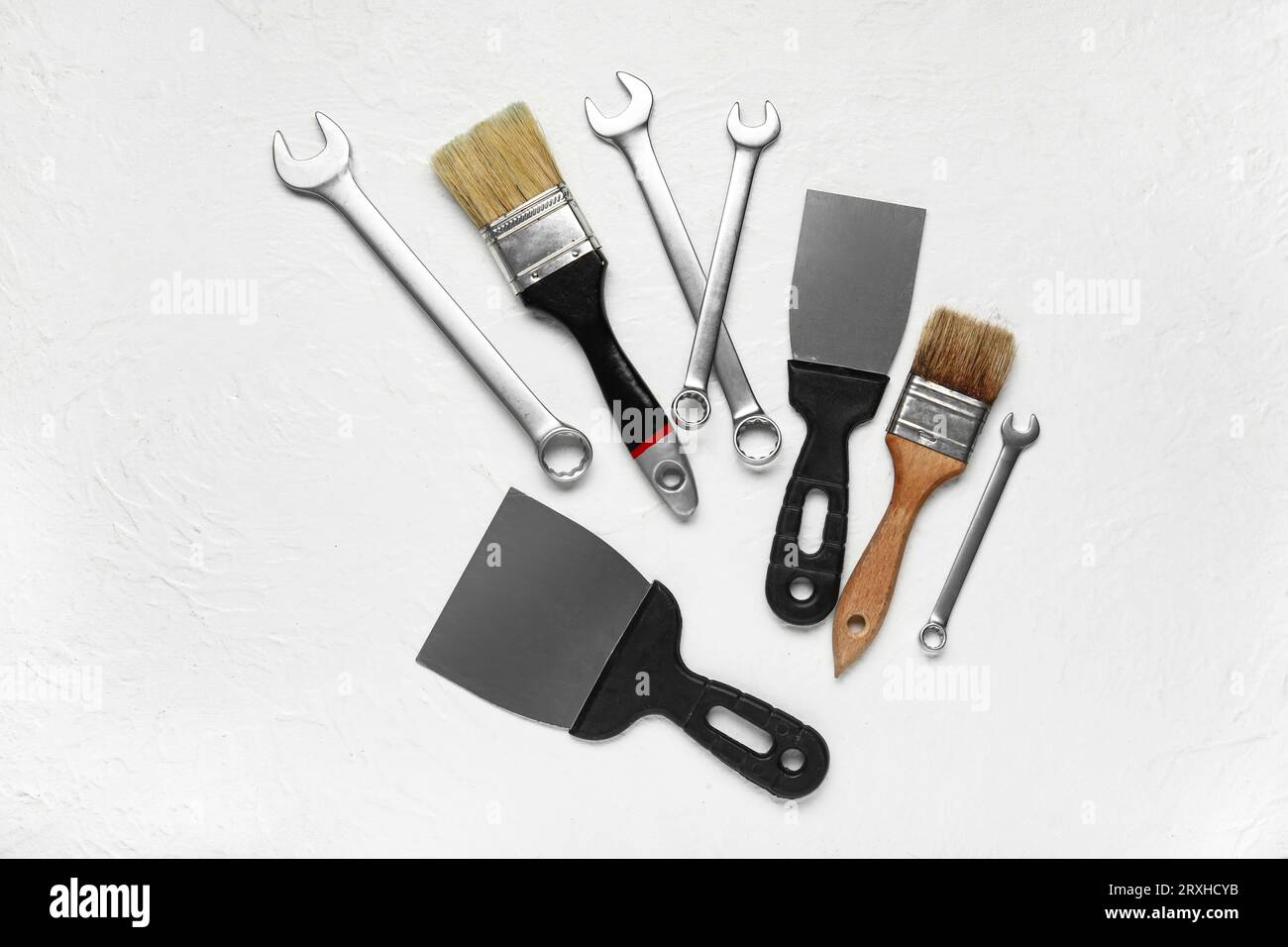 Set of construction tools on white background Stock Photo - Alamy