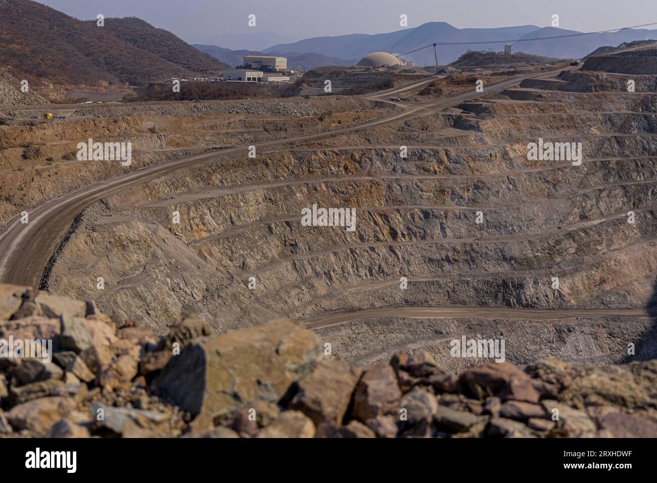 Open pit Media Luna mine in the municipality of Cocula, Guerrero ...