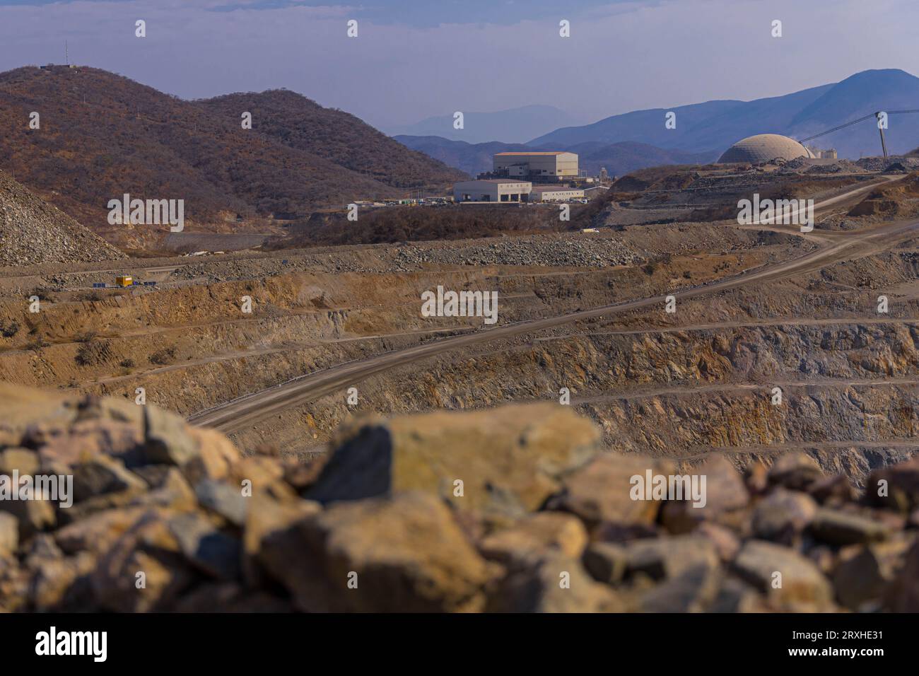 Open pit Media Luna mine in the municipality of Cocula, Guerrero ...