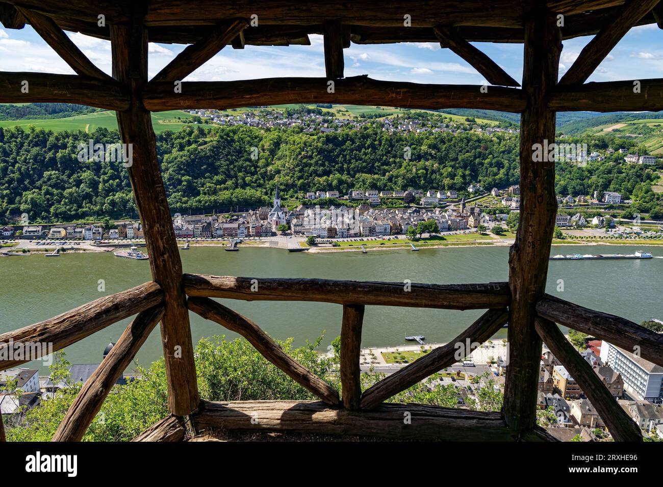 Dreiburgenblick Viewpoint over the River Rhine near St. Goar. Famous ...