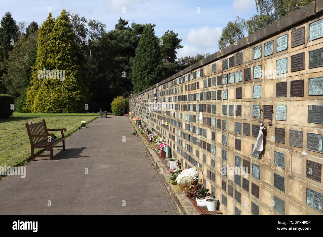 Wall plaque, memorials at Hutcliffe wood Road Crematorium in Sheffield ...