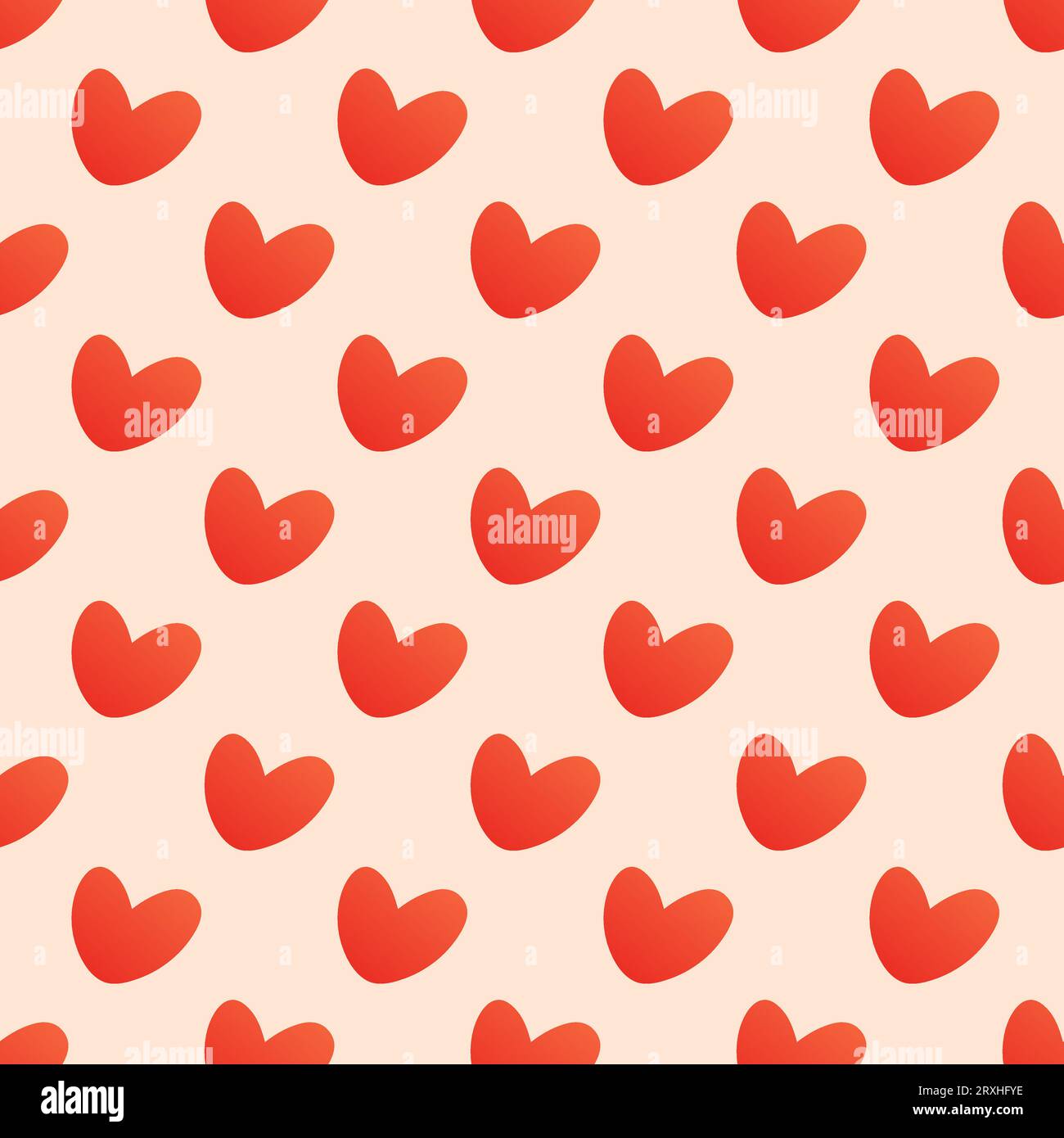 Repeated hearts drawn by hand. Cute seamless pattern. Endless romantic ...