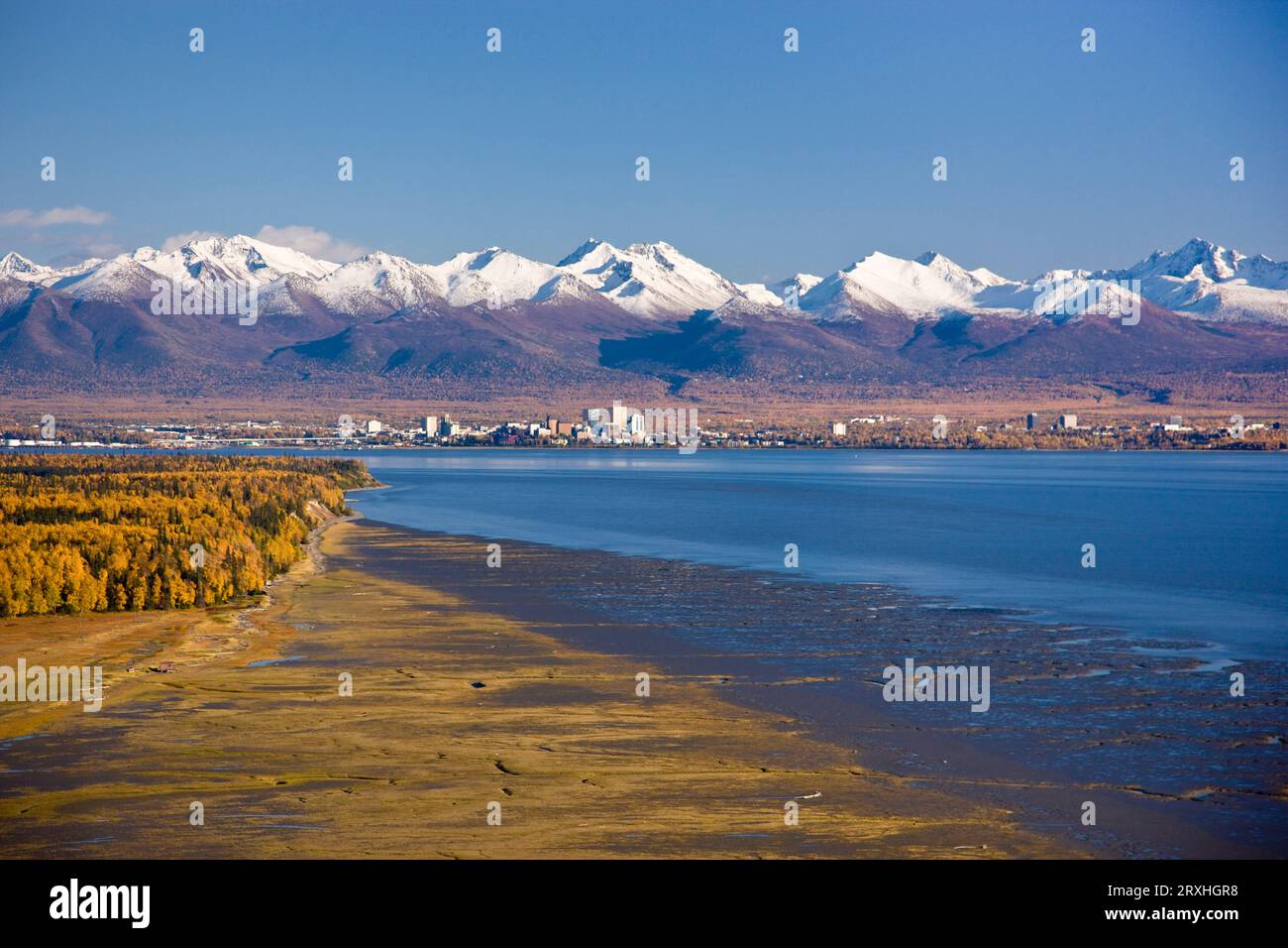 Aerial View Of The Anchorage Skyline Looking Southeast From Point ...
