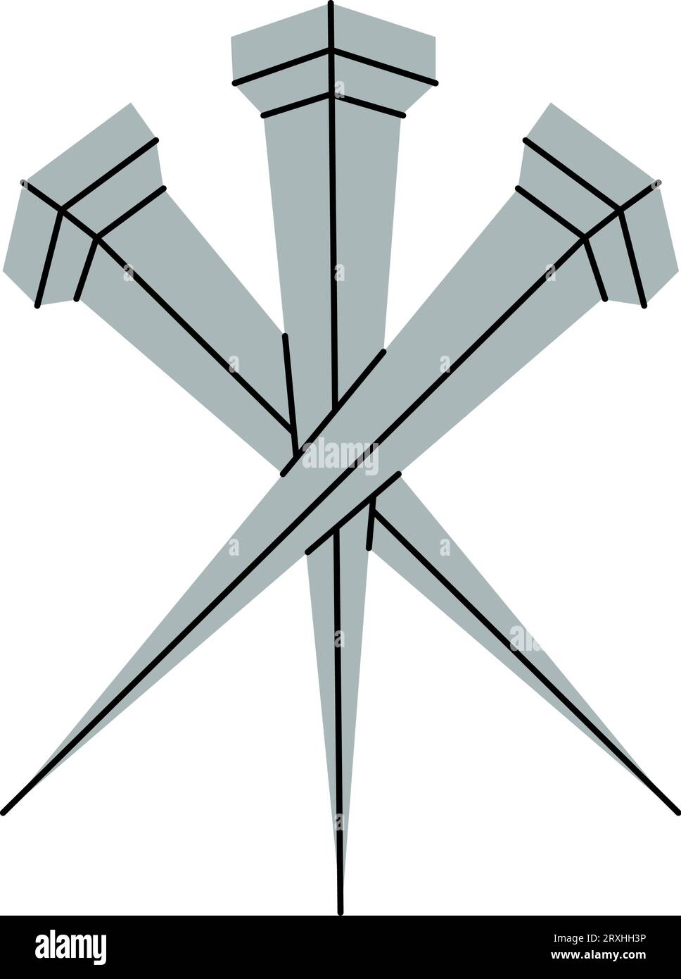 Nail tool, sharp long pin. Old school tattoo. Vector illustration Stock ...