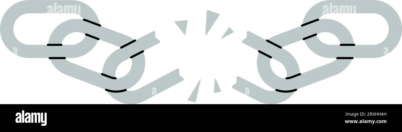 Broken chain. Old school tattoo. Vector illustration Stock Vector Image ...