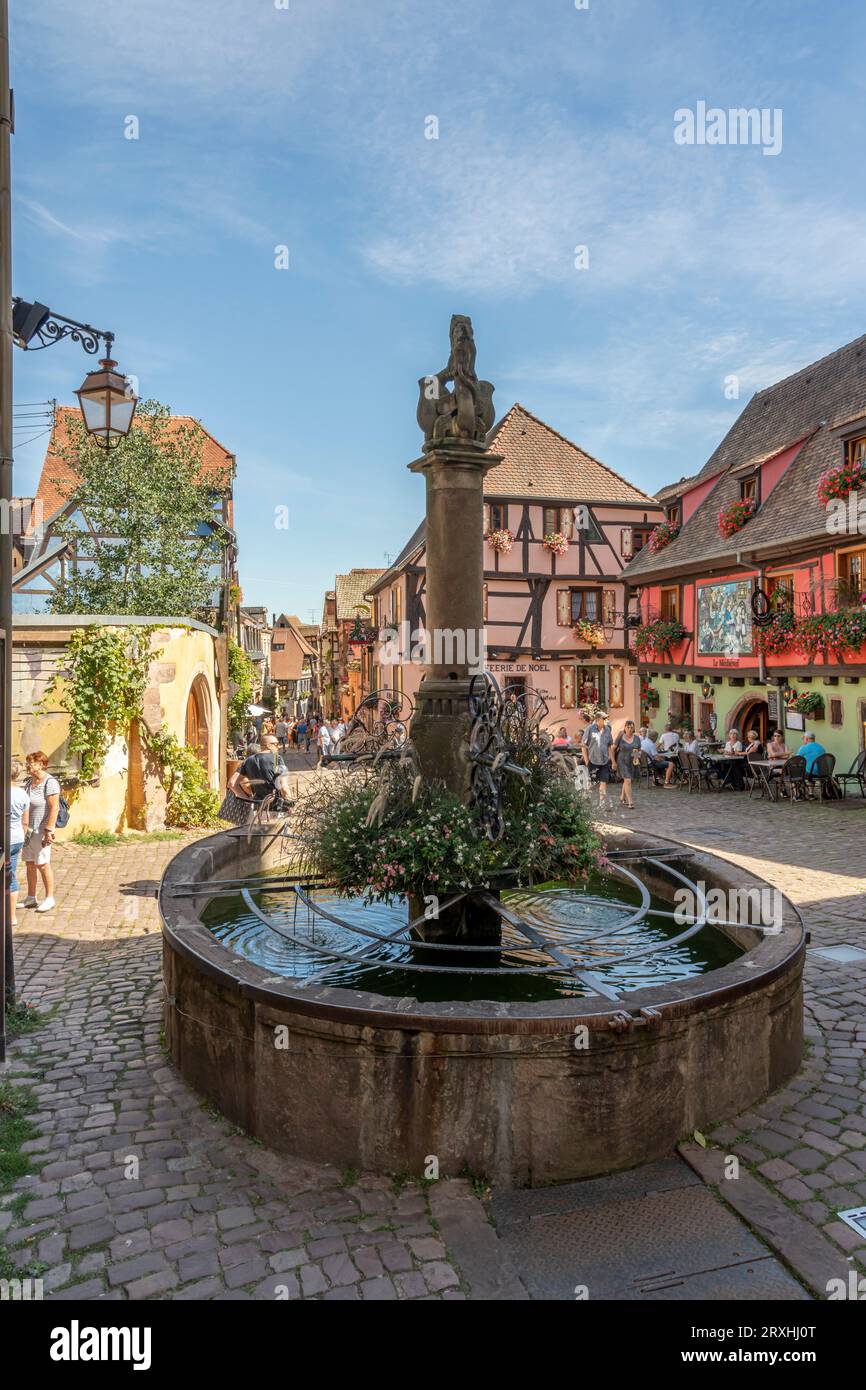 Riquewihr, France - 09 04 2023: The wine route. View of the typical ...