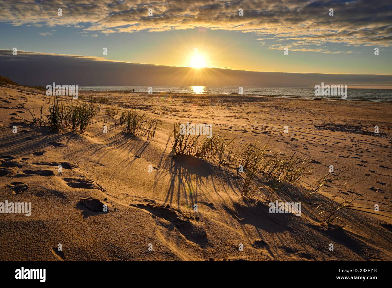 Beautiful sunset over the Baltic Sea in Poland. The setting sun in the ...