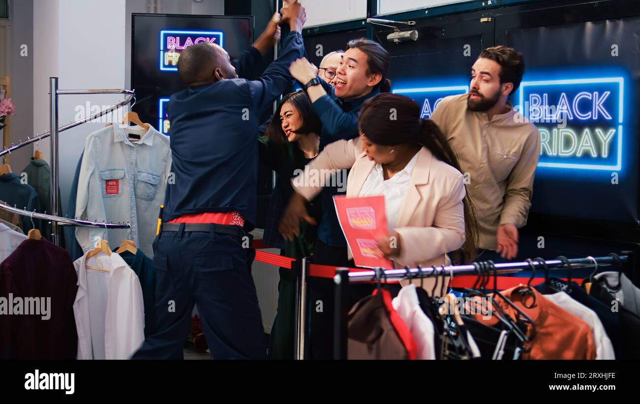 Black friday clients tired of waiting, angry obsessed shoppers eager to ...