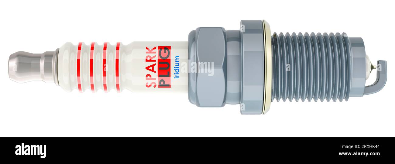 Spark plug. Iridium Spark Plug, 3D rendering isolated on white ...
