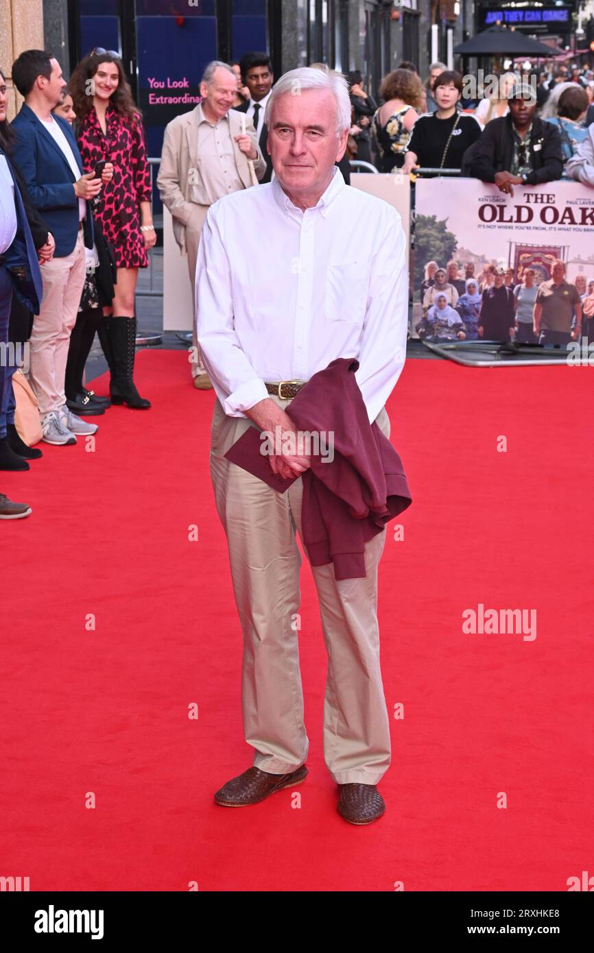 London, UK. 25th Sep, 2023. John McDonnell at premiere of The Old Oak ...