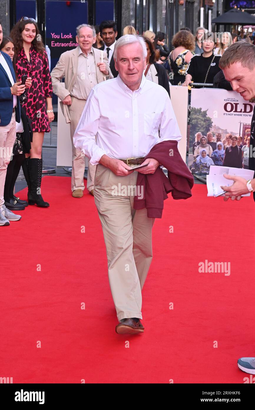 London, UK. 25th Sep, 2023. John McDonnell at premiere of The Old Oak ...