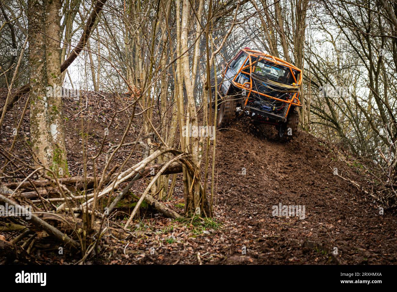4x4 off-road rally, rally car overcoming obstacles Stock Photo - Alamy