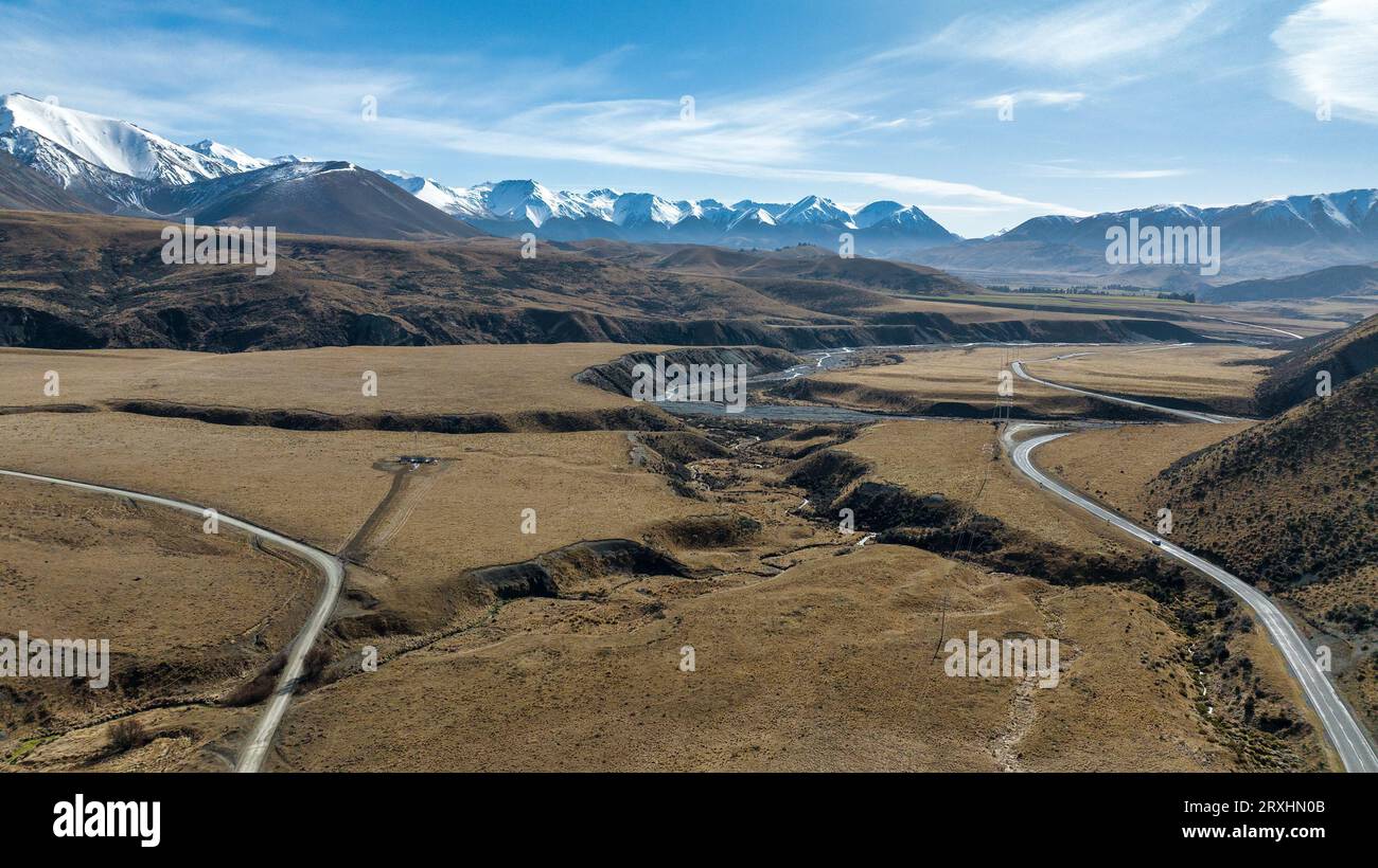 Aerial photo of the arid mountainous are around Castle Hill and the ...