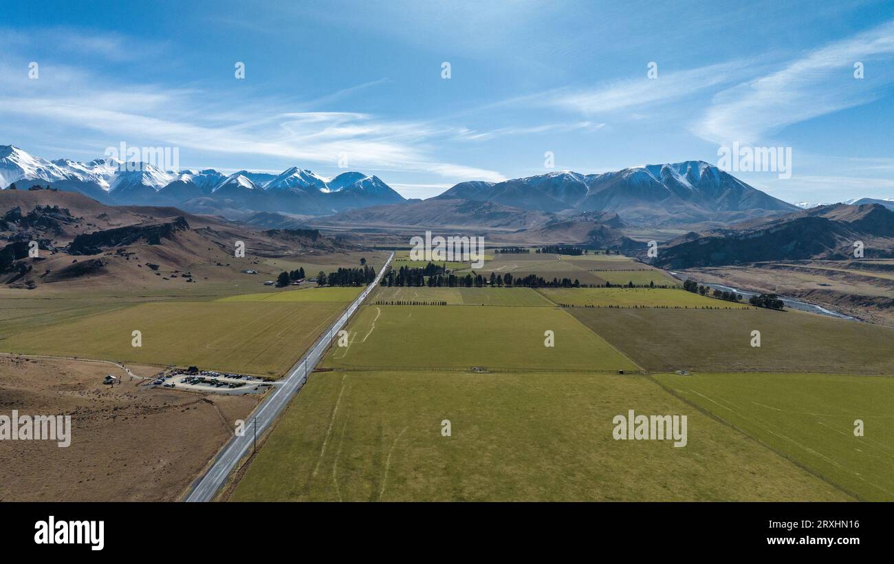 Aerial photo of the arid mountainous are around Castle Hill and the ...
