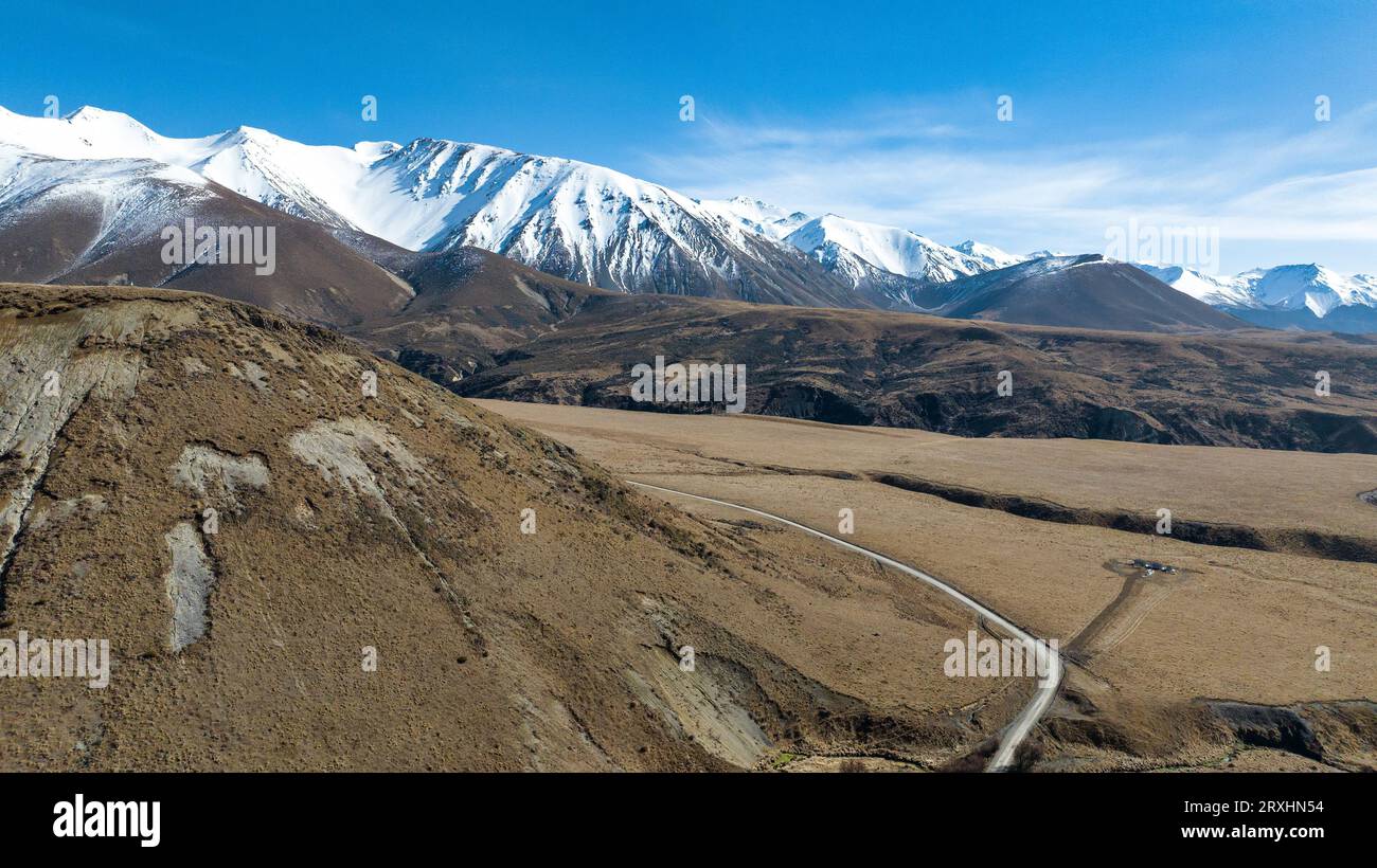 Aerial photo of the arid mountainous are around Castle Hill and the ...