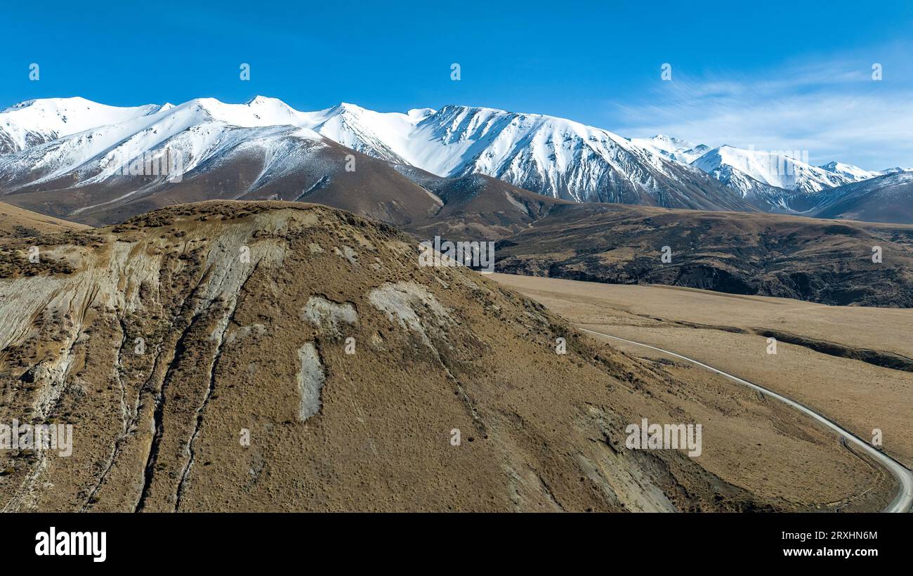 Aerial photo of the arid mountainous are around Castle Hill and the ...