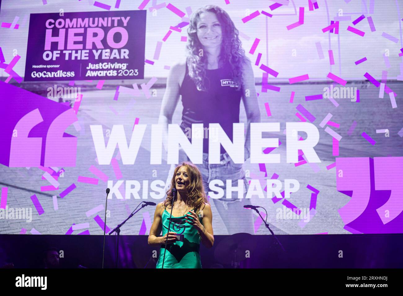 EDITORIAL USE ONLY Krista Sharpe wins the Community Hero Award at the ...