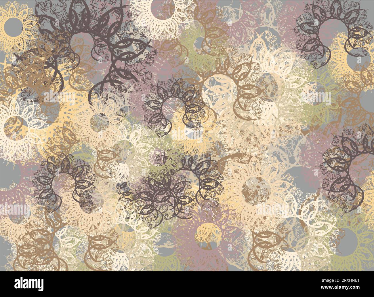 Textural background with lion frame elements in pastel tonality ...
