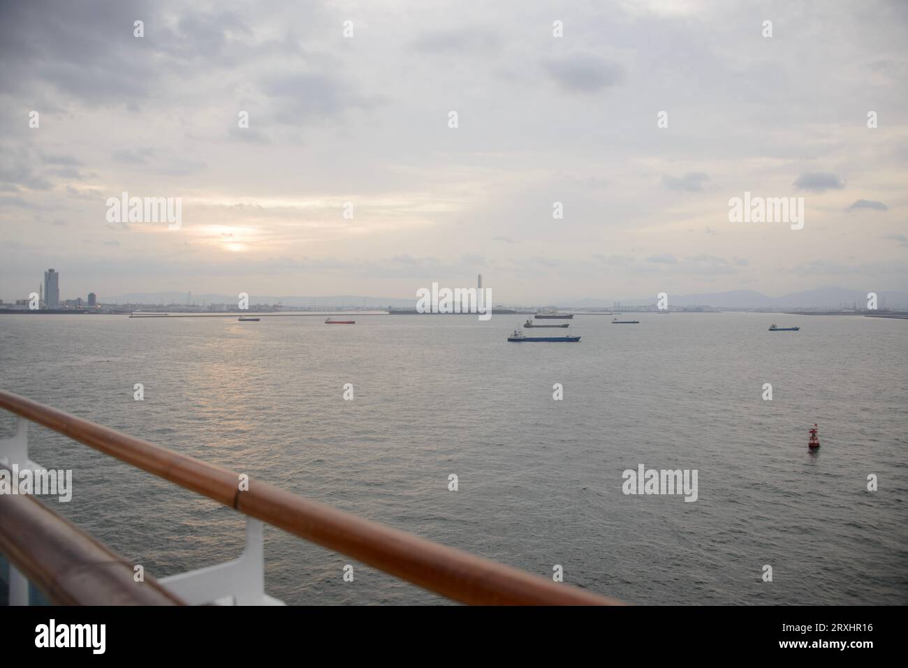 Arriving early morning, Osaka Japan aboard Diamond Princess cruise ship ...