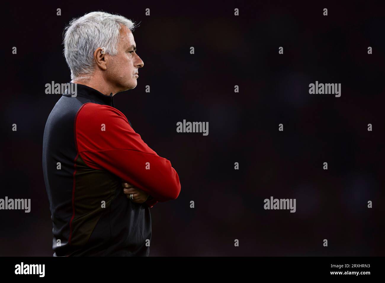 Jose Mourinho, head coach of AS Roma, looks on during the Serie A ...