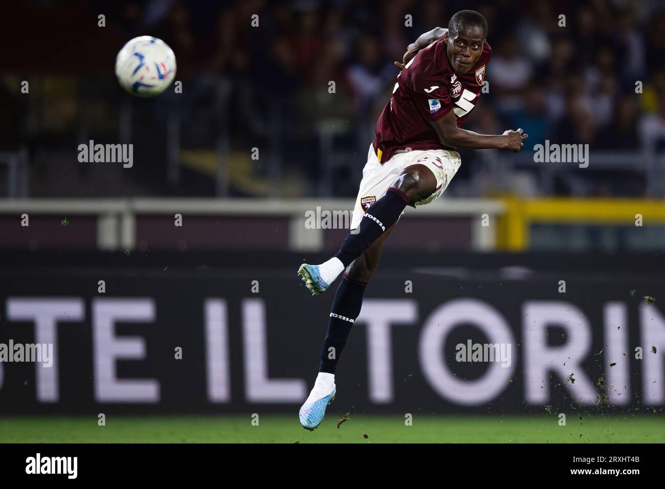 Demba Seck of Torino FC in action during the Serie A football match ...