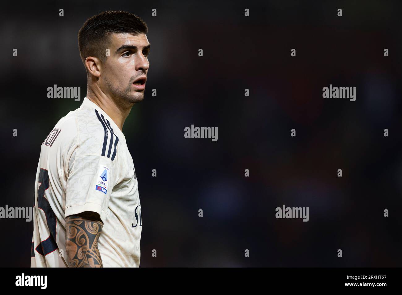 Gianluca Mancini of AS Roma looks on during the Serie A football match ...