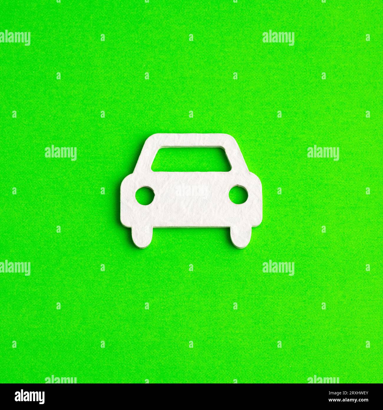 eco car icon on green color background - clean environment concept ...