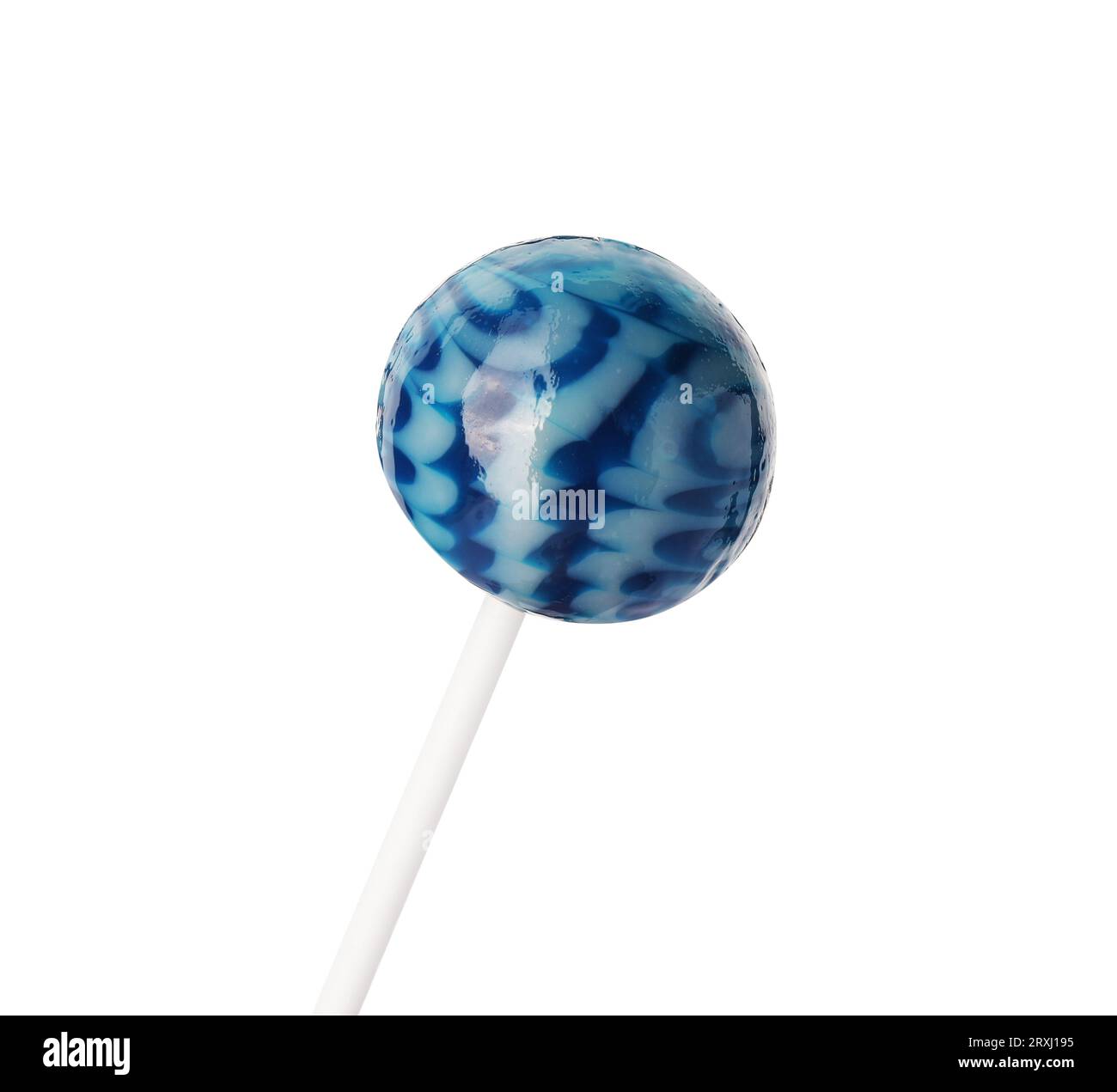 One sweet colorful lollipop isolated on white Stock Photo - Alamy