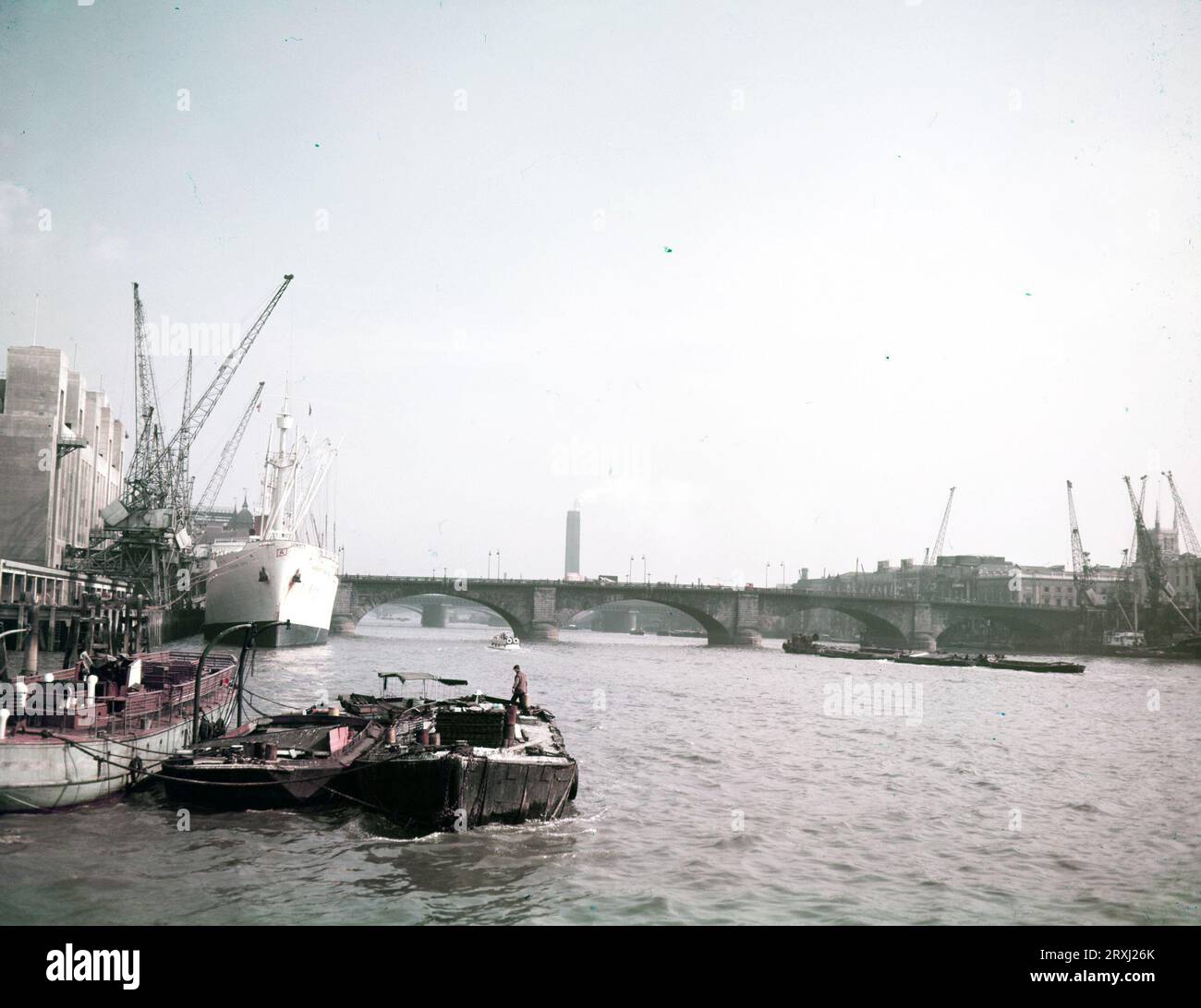 Circa 1955, London, England, United Kingdom: London Bridge over the ...