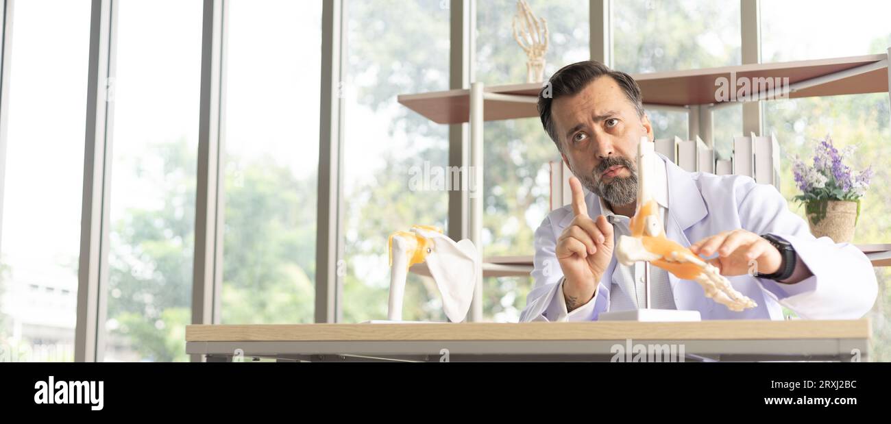 Bone orthopedic doctor explaining about orthopedic surgery with ...