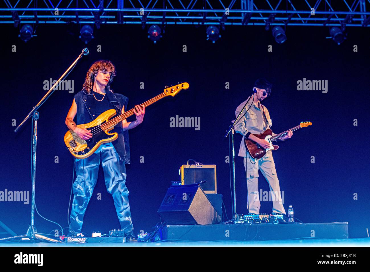 American-Argentine singer Rosario Ortega and her band during a show in ...