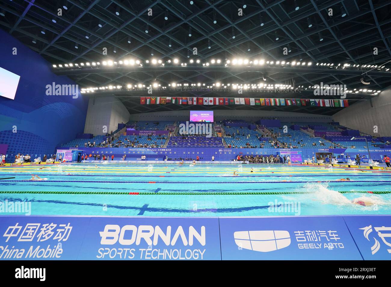 Hangzhou, China. 25th Sep, 2023. General view Swimming : at Hangzhou Olympic Sports Centre ...