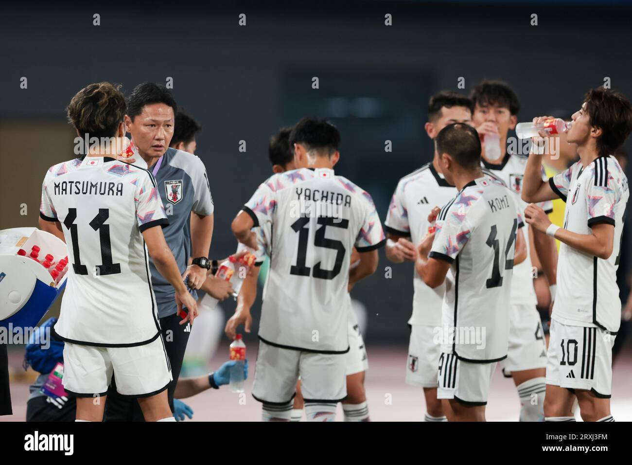 Hangzhou, China. 25th Sep, 2023. Go Oiwa & Japan team group Football ...